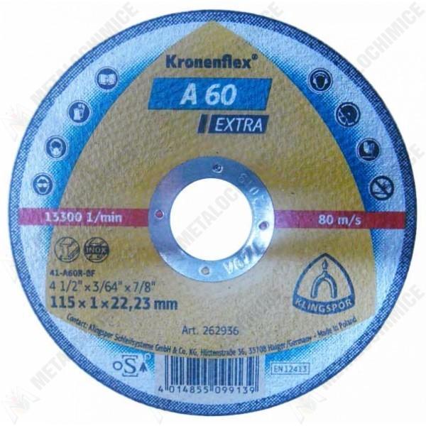 Pachet 12 bucati - Disc Kronen Flex, Taiat metal / Inox, 115 x 1 x 22. ...