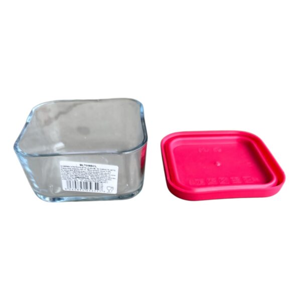 Caserola patrata din sticla 420 ml, cu capac - MetaloChimice