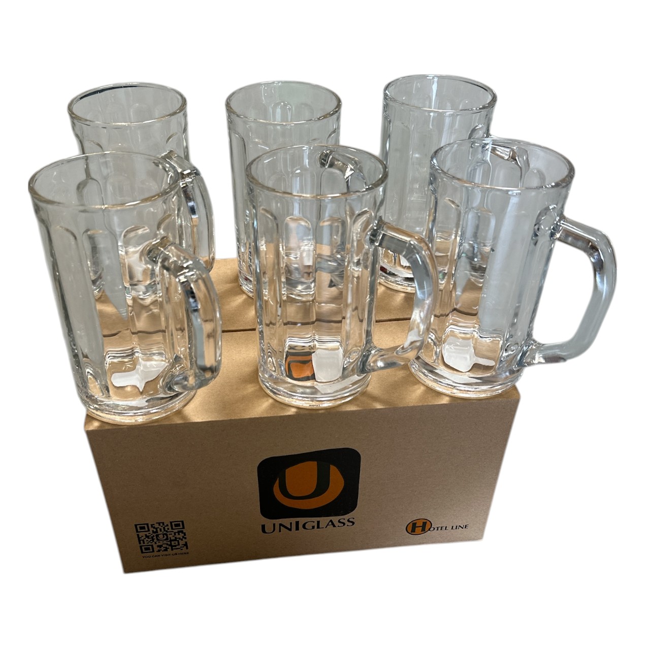 Set Halbe de bere 400 ml, transparente, 6 bucati - MetaloChimice