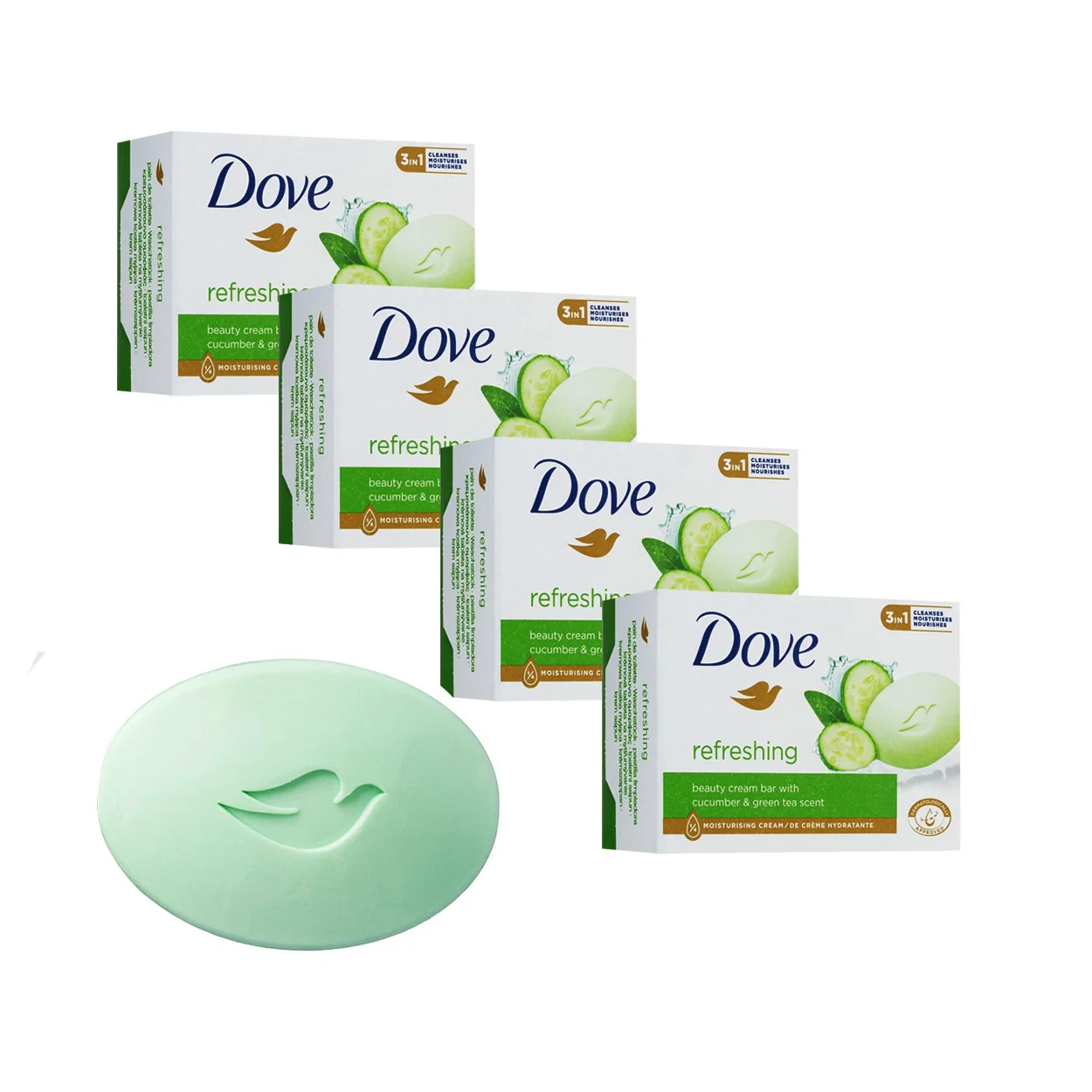 Dove Sapun solid crema cu castravete si ceai verde 4×90 grame ...