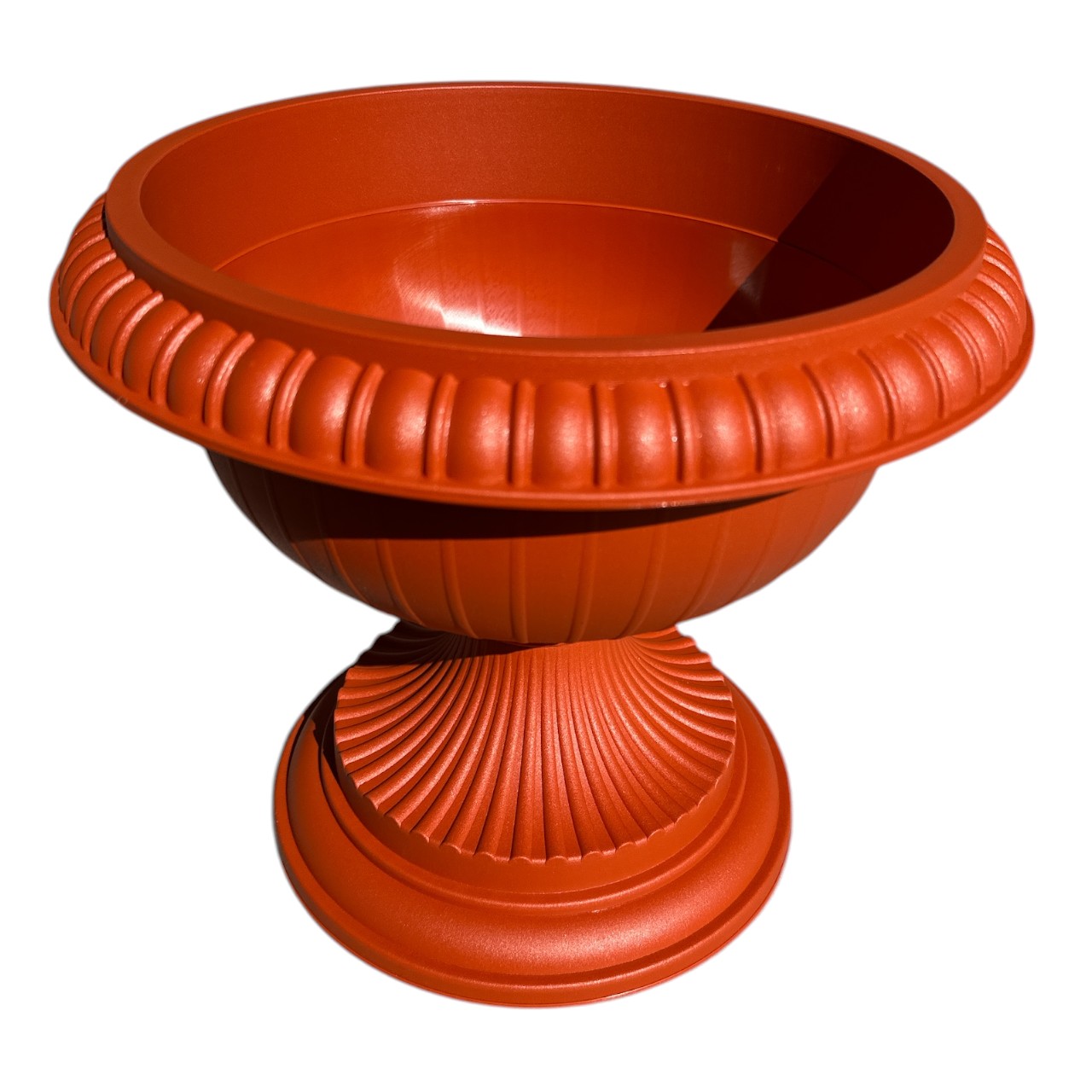 Ghiveci plastic cu picior 26 cm, Caramiziu - MetaloChimice