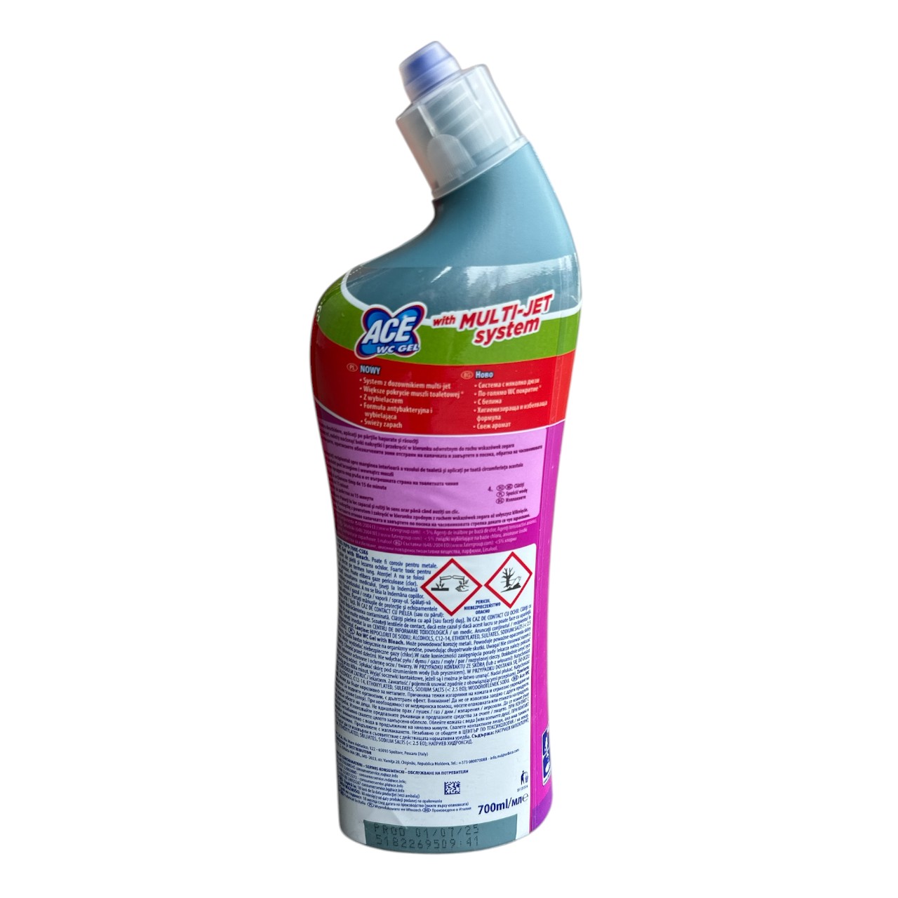 ACE WC GEL toaleta cu inalbitor, 700 ml - MetaloChimice